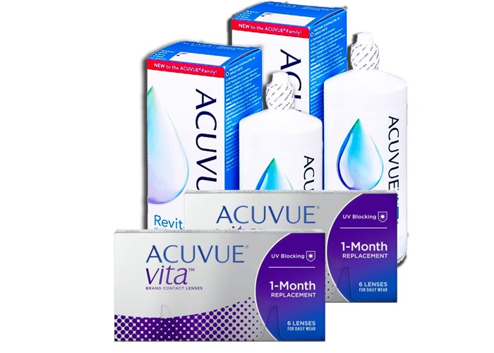 Acuvue Vita (2x6 unid)+RevitaLens (2x360ml) Lentes de Contacto Johnson